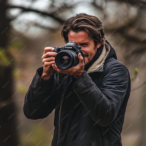 A Photographer Taking Candid Portraits In A Natural Outdoor Setting3 Premium Ai Generated Image