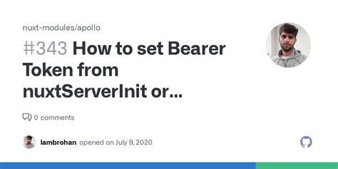 How To Set Bearer Token From Nuxtserverinit Or Cookie Issue Nuxt Modules Apollo Github