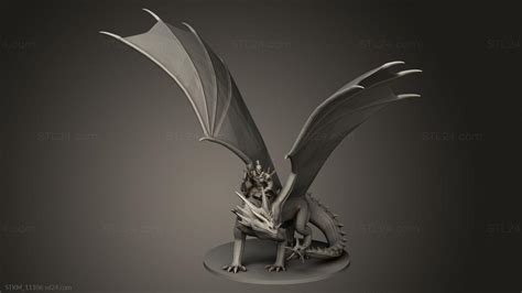Figurines Heroes Monsters And Demons Horned Dragon Andc Warchief Rider Stkm11106 3d Stl