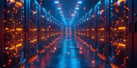 Premium Photo Modern Technology Displayed In Rows Of Operational Server Racks At A Data Center