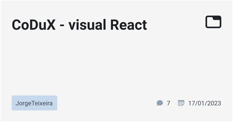 Codux Visual React · Jorgeteixeira · Tabnews