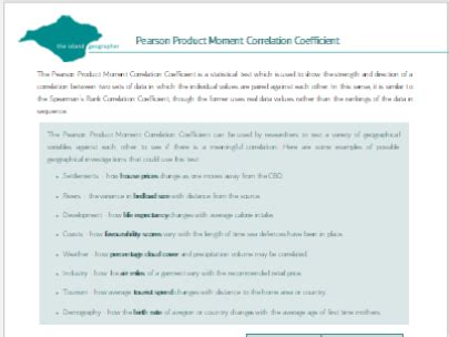 Pearson Product Moment Correlation Coefficient Teaching Resources