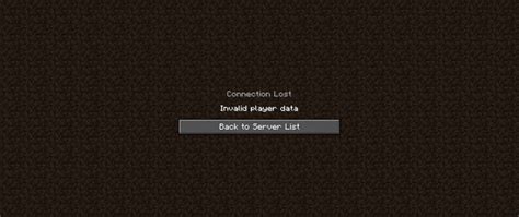 Singleplayer Connection Lost Invalid Player Data Rminecraft