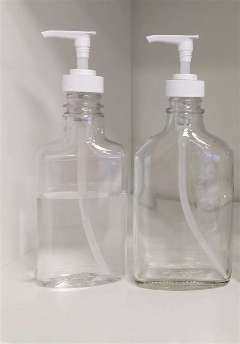 200 Ml Pet Clear Plastic Flask Bottle With White Lotion Pump Plastic