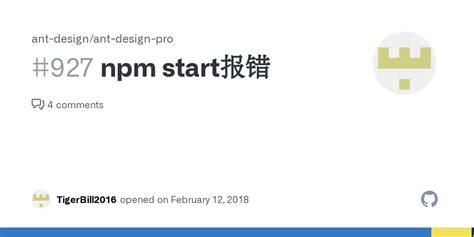 npm start报错 Issue ant design ant design pro GitHub