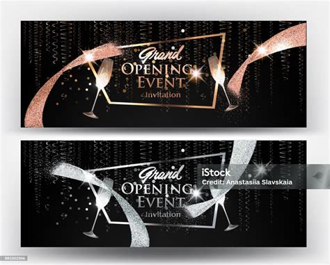 Vip 골드 및 실버 뱀와 배너 리본 메뉴와 샴페인의 유리를 잘라 벡터 일러스트 레이 션 축하에 대한 스톡 벡터 아트 및 기타