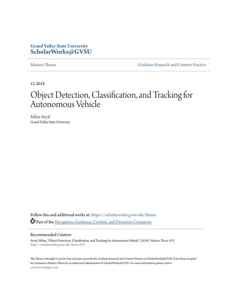 object detection classification and tracking for autonomous veh pdf