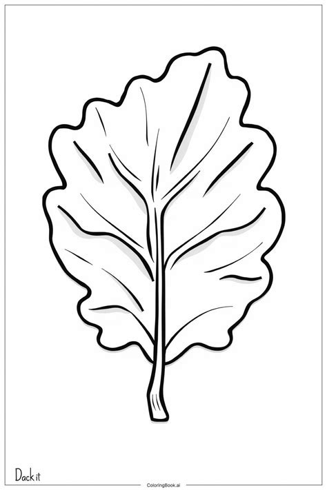 Single Oak Leaf Coloring Page Free Pdfandpng Printable