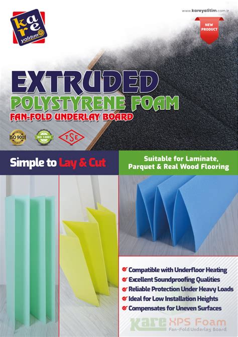 Extruded Polystyrene Foam Fan Fold Underlay Board Kare Yalıtım Inc