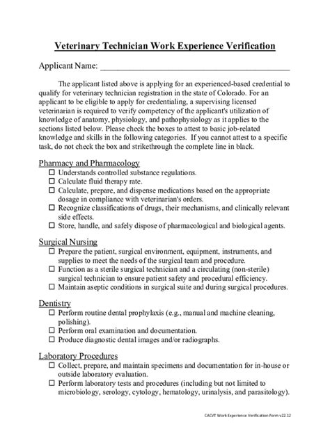 Fillable Online Work Experience Verification Form V22 12 Fax Email Print Pdffiller
