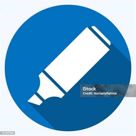 아이콘 마커 페인트 아트 도구 기호에 적합합니다 긴 그림자 스타일 편집 가능한 간단한 디자인 디자인 템플릿 벡터 간단한 그림 0
