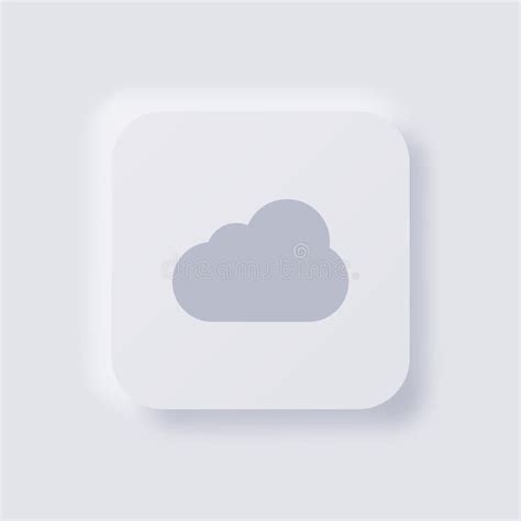 Cloud Icon White Neumorphism Soft Ui Design For Web Design Stock Vector Illustration Of