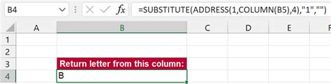 how to return the column letter not number with excel function