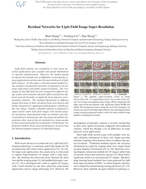 Pdf Residual Networks For Light Field Image Super Resolution Residual Networks For Light