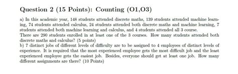 Solved Question 2 15 Points Counting O1 O3 A In This
