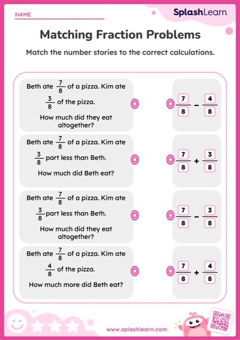 Problems On Adding And Subtracting Like Fractions Worksheet