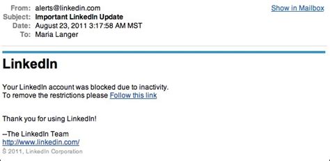 Linkedin Phishing Scam An Eclectic Mind