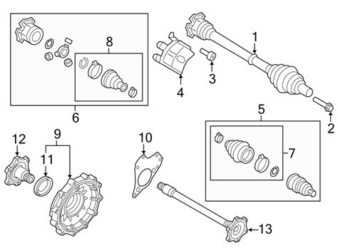 Audi Q5 Cv Axle Assembly Driveshaft Shaft And Amplifier Joint