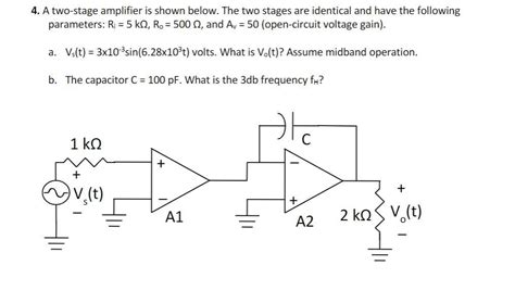Solved A Negative Feedback Amplifier Is Shown Below The Chegg