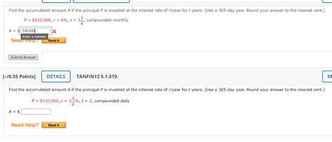 Solved Find The Accumulated Amount A If The Principal P Is