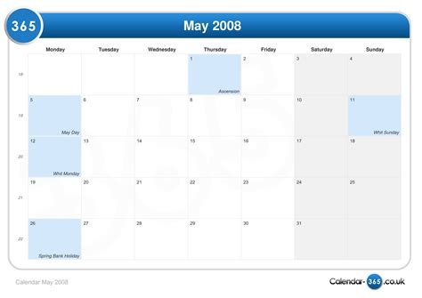 Calendar May 2008