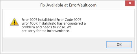 How To Fix Error 1007 Installshield Error Code 1007 Error 1007