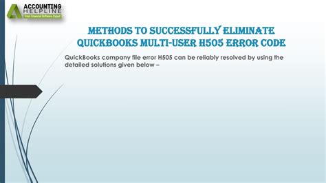 PPT An Effective Way To Fix QuickBooks Error H505 PowerPoint Presentation ID 12331605
