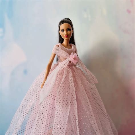 Barbie Elegant Pink Sparkly Tulle Ball Gown Dress 11 5 Fashion Doll