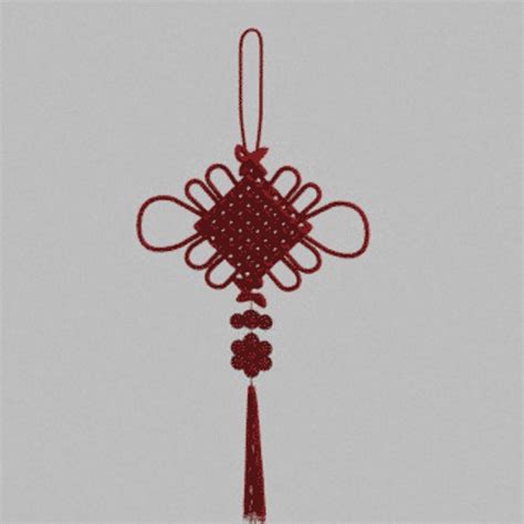 Traditional Chinese Knot 3d Model Red Cultural Design