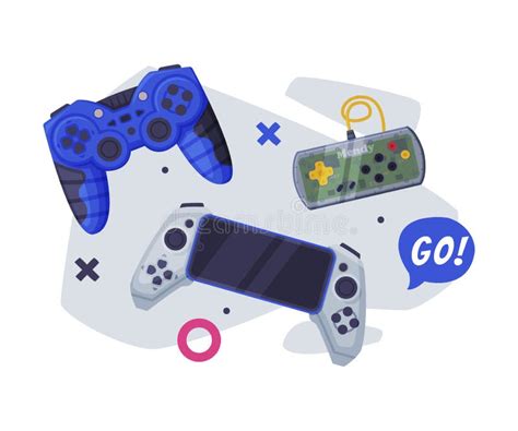 Game Joysticks Modern And Retro Gamepads Controllers Set Vector Illustration On White