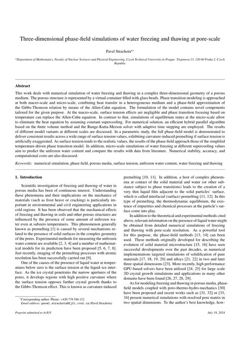 Pdf Three Dimensional Phase Field Simulations Of Water Freezing And Thawing At Pore Scale