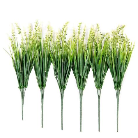 Afoxsos 4 In H Green Artificial Monkey Grass Plant 12 Bundles Uv