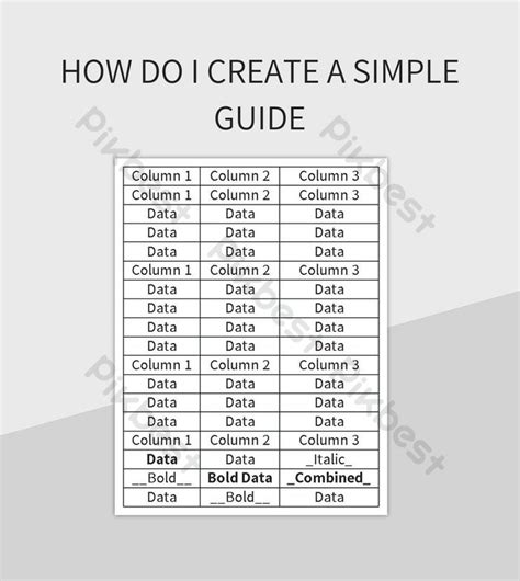 How Do I Create A Simple Guide Excel Template Free Download Pikbest