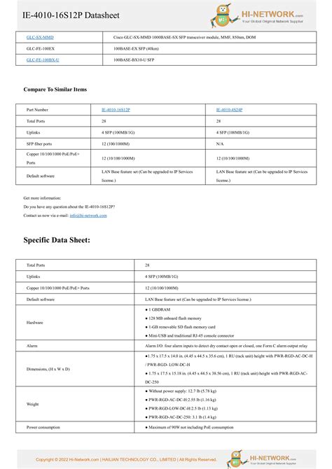 Cisco Ie 4010 16s12p Datasheet Pdf