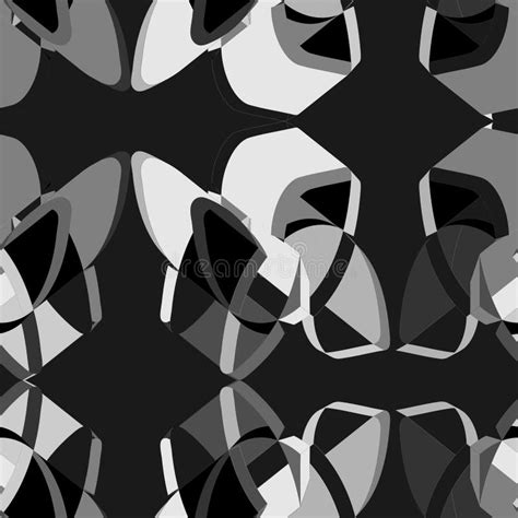 Monochrome Abstract Geometric Seamless Pattern Three Dimensional