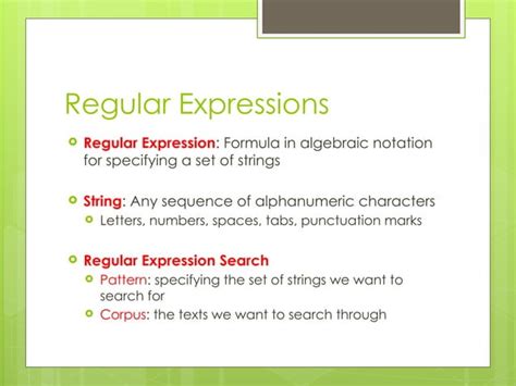 Regular Expressions In Nlp And Regular Expression With Example Pptx