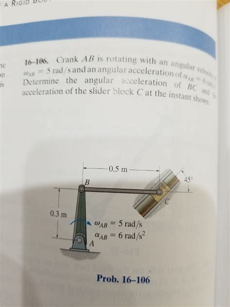 Solved Crank Ab Is Rotating With An Angular Velocity
