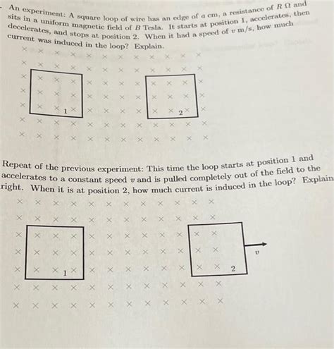 Solved An Experiment A Square Loop Of Wire Has An Edge Of Chegg