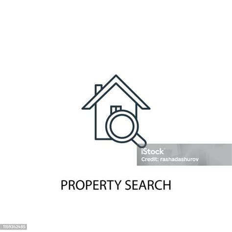 Ilustración De Icono De Línea De Concepto De Búsqueda De Propiedades Ilustración De Elementos