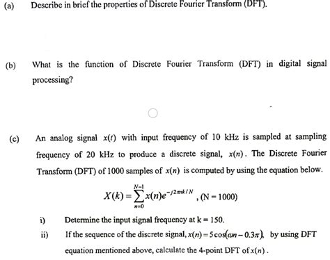 Solved A Describe In Brief The Properties Of Discrete Chegg Com