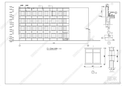 某综合办公楼框架结构建筑施工图下载【id 1147552506】 知末案例馆