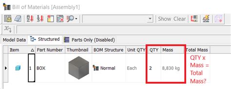 solved total mass in partlist autodesk community