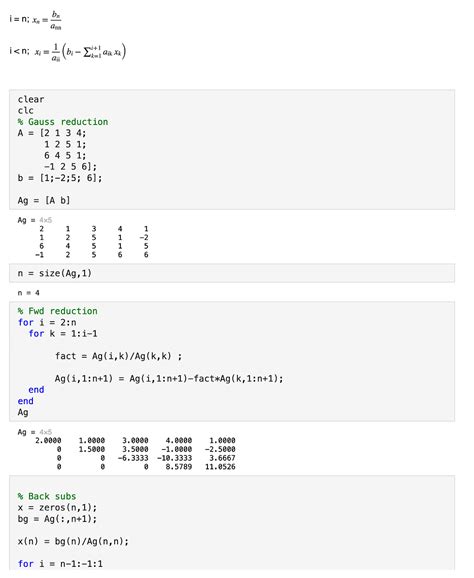 solving linear system gauss elimination method