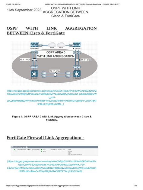 Ospf With Link Aggregation Between Cisco And Fortigate Cyber Security Pdf Telecommunications