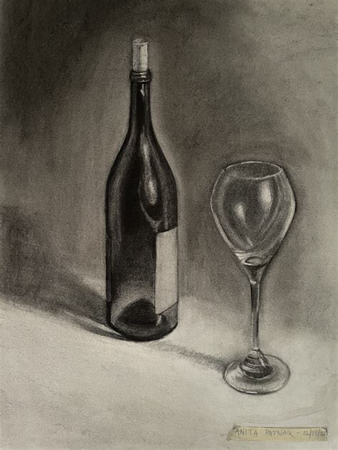 Wine Bottle Sketch Drawings