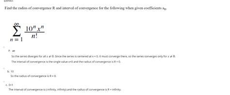 Solved Question 5find The Radius Of Convergence R ﻿and