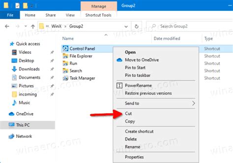 Re Arrange Or Delete Win X Menu Commands In Windows