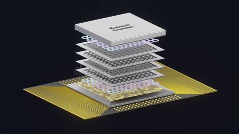 Quantum Processor Concept With Quantum Qubits Circuit Boards In Layers