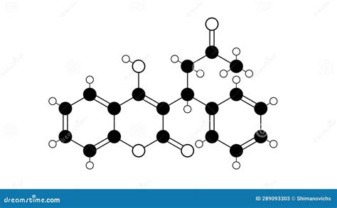 Warfarin Molecule Coumarin Derivatives Molecular Structure Isolated 3d Model Van Der Waals
