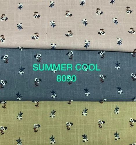 Cotton 56 58 Summer Cool Linen Printed Fabric For Garments Gsm 150